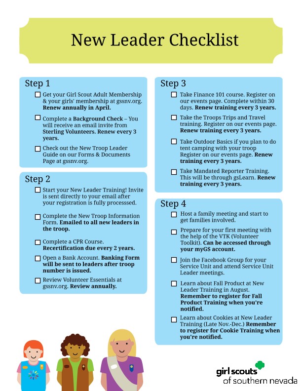 Forms and Documents | Girl Scouts of Southern Nevada